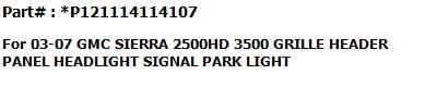 For 2003-2007 Sierra Classic Header Headlight Mounting Support Panel Rh ...