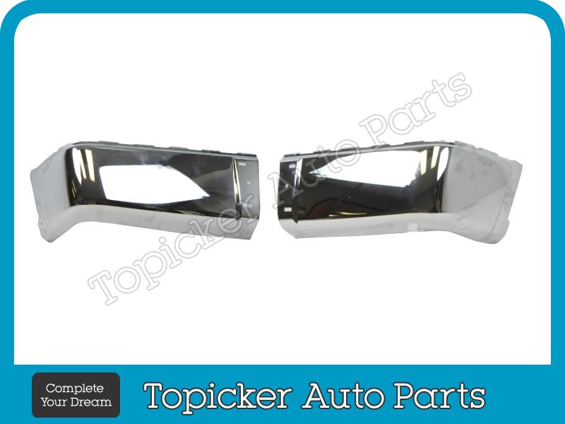 Rear Bumper Black Cap/End Set For 2007-2013 Silverado Sierra W/o Sensor ...